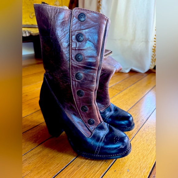 OAK | Shoes | Oak Tree Farms Victorian Boots Amelia Style Brown Tan ...